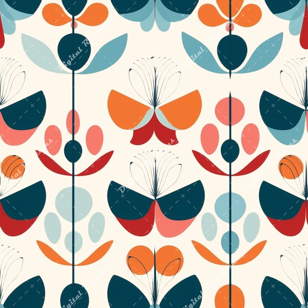 Mid Century Modern Wallpaper - Etsy