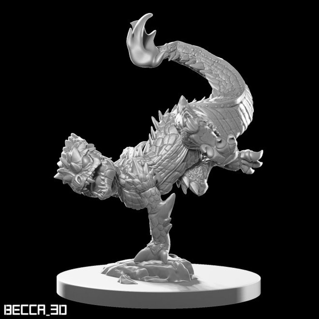 Kaijumon Ember Chameleon Miniature | 3D Printed Collectible | Figurine ...