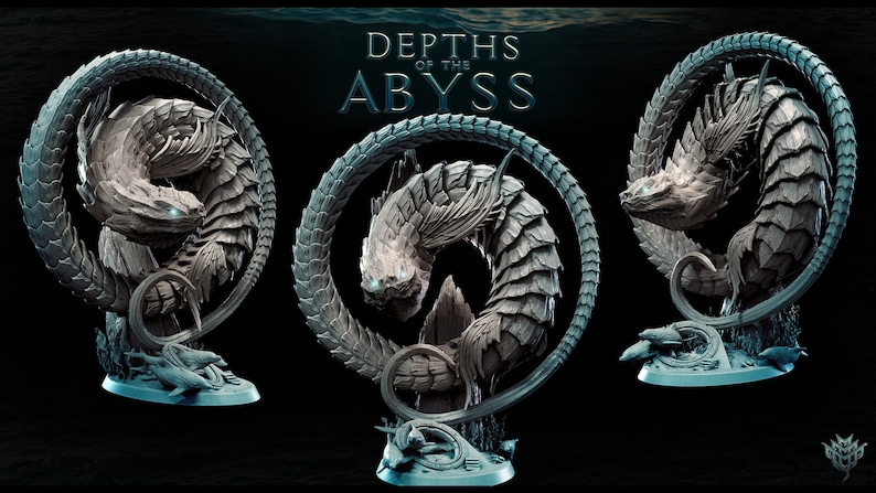 Abyssal Sea Serpent Miniature | Mini Monster Mayhem | Sea Monster ...
