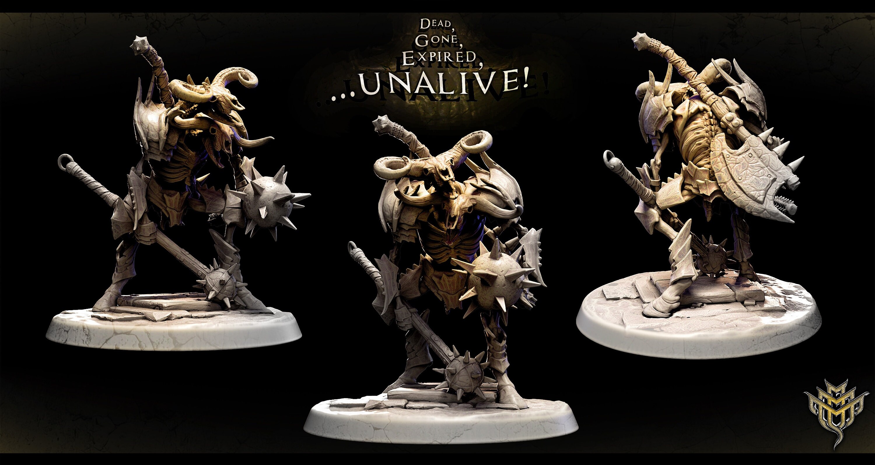 Skeletal Minotaur Miniatures | Mini Monster Mayhem - Etsy