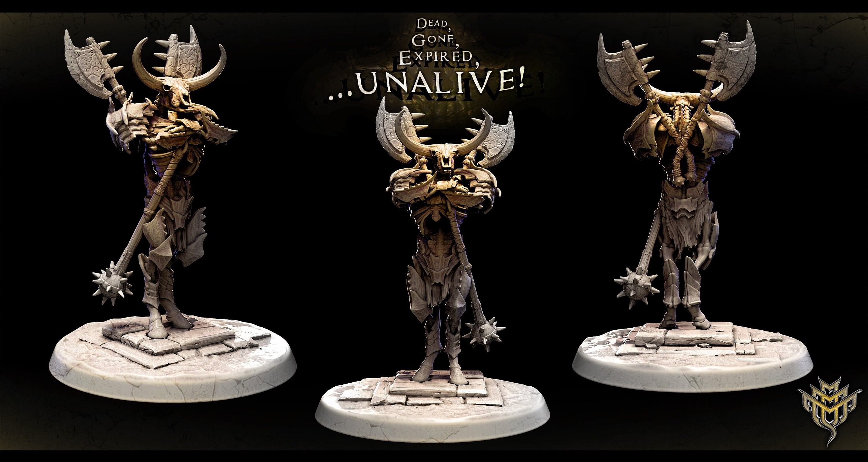 Skeletal Minotaur Miniatures | Mini Monster Mayhem - Etsy