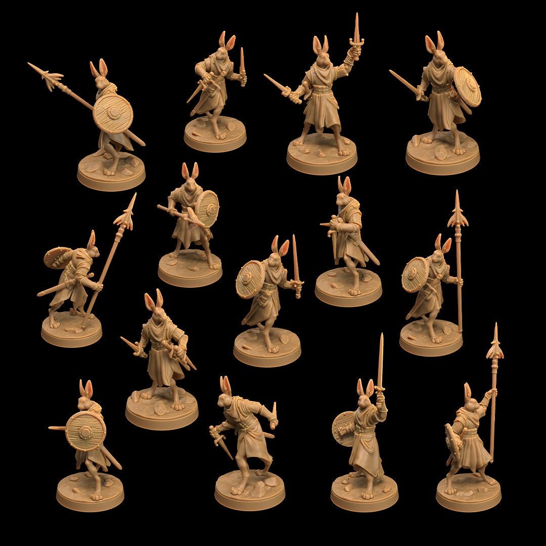 Rabbitfolk Soldiers Miniatures | Dragon Trappers Lodge - Etsy