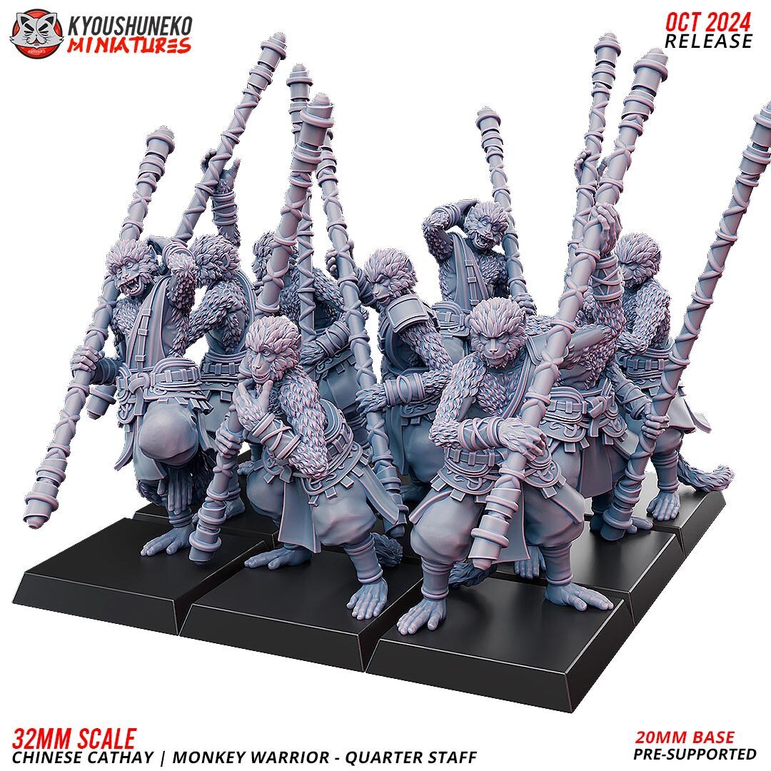 Cathay Monkey Warrior Miniatures (w/ Bases) | Kyoushuneko Minis ...