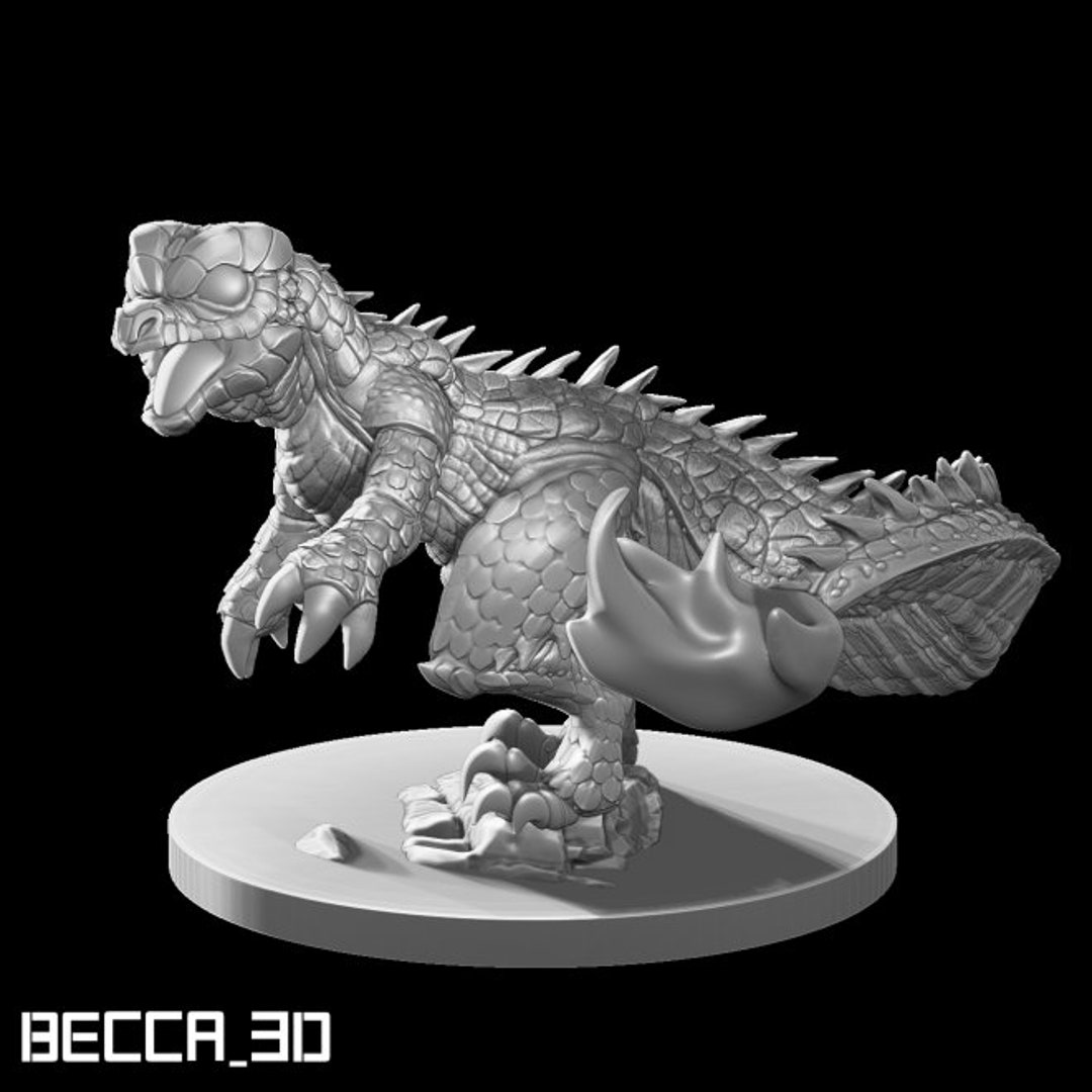 Kaijumon Ember Salamander Miniature | 3D Printed Collectible | Figurine ...
