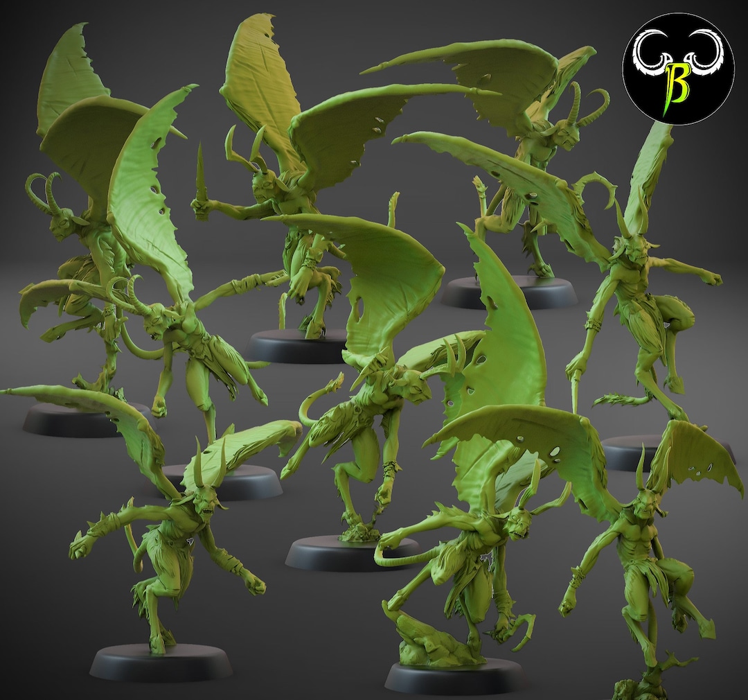 Beast Imp Squad Miniatures (set of 9 Unique W/ Bases) | Clay Beast ...