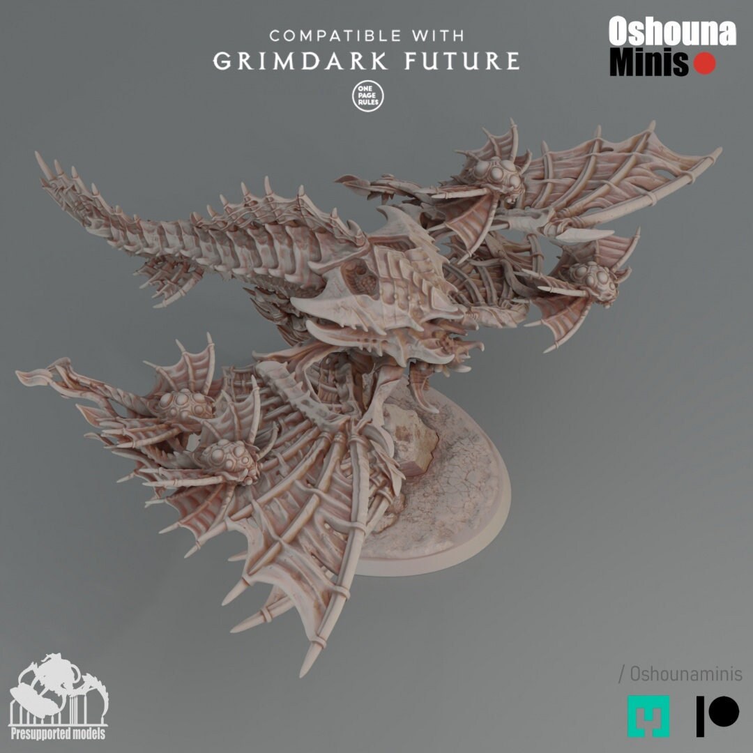 Deep Hive Sea Dragon Miniature | Oshouna Minis | Wargaming | OPR Alien ...