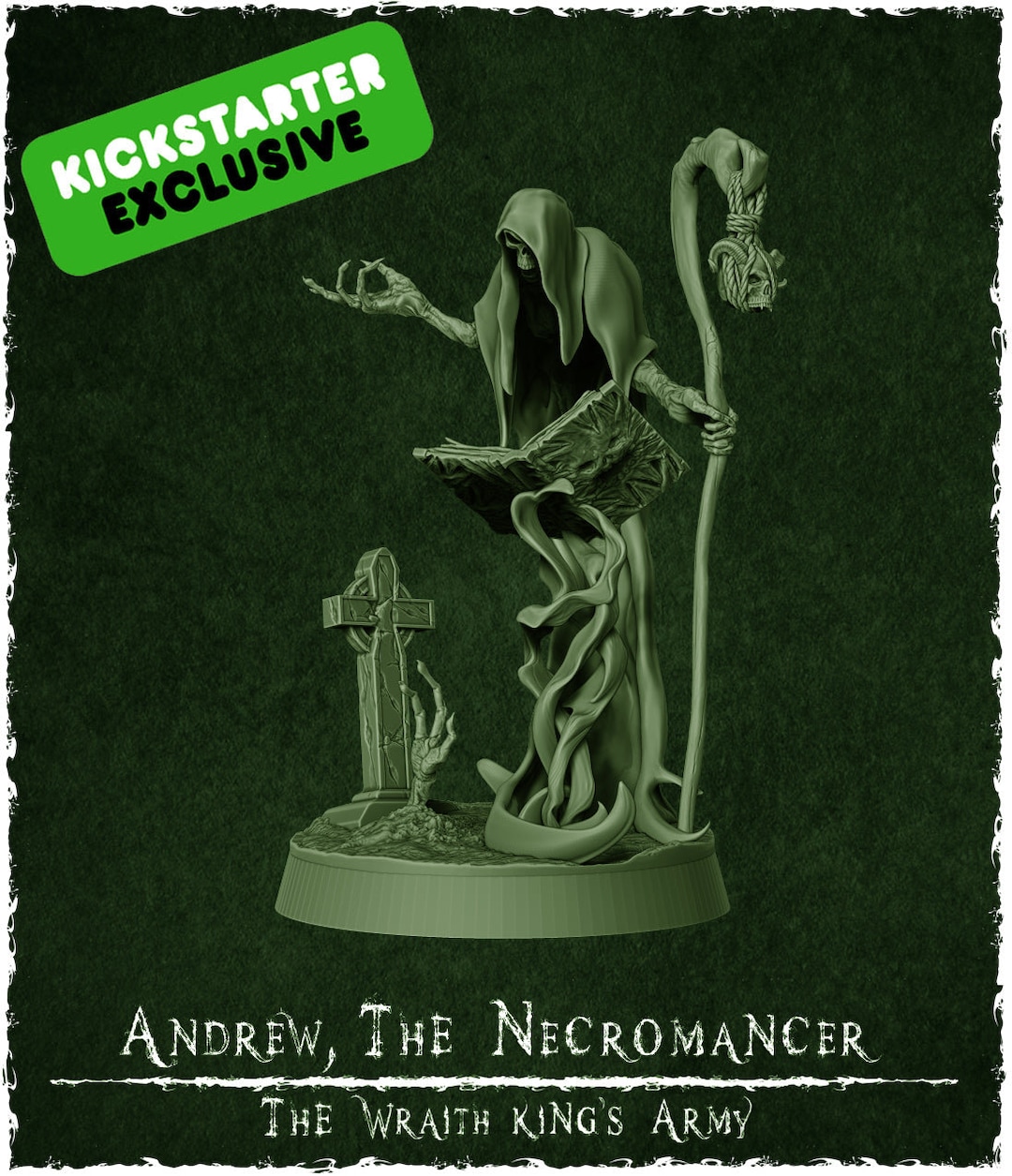 The Necromancer Miniature | the Wraith King's Army | Z.axis - Etsy