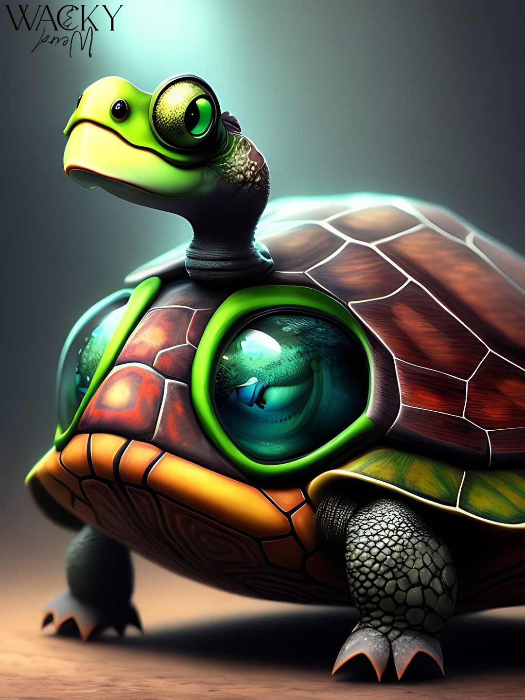 Wacky and Weird Turtle Print - Etsy