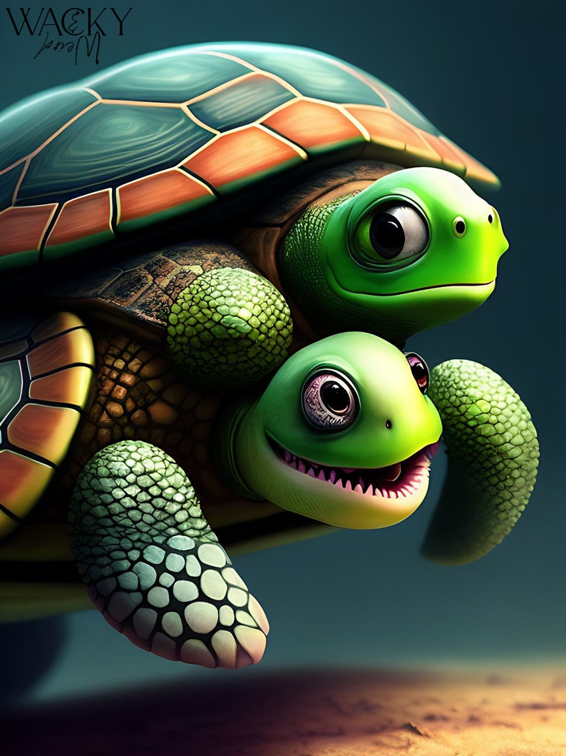 Wacky and Weird Turtle Print - Etsy
