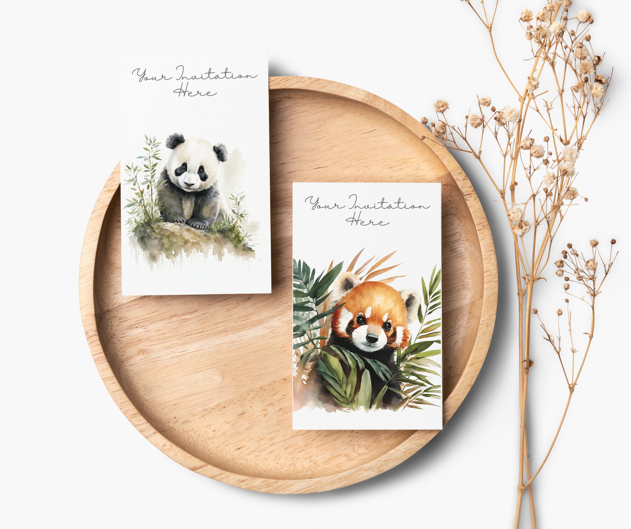 Watercolor Cute Baby Pandas Clipart Pack, Clipart for Commercial Use ...