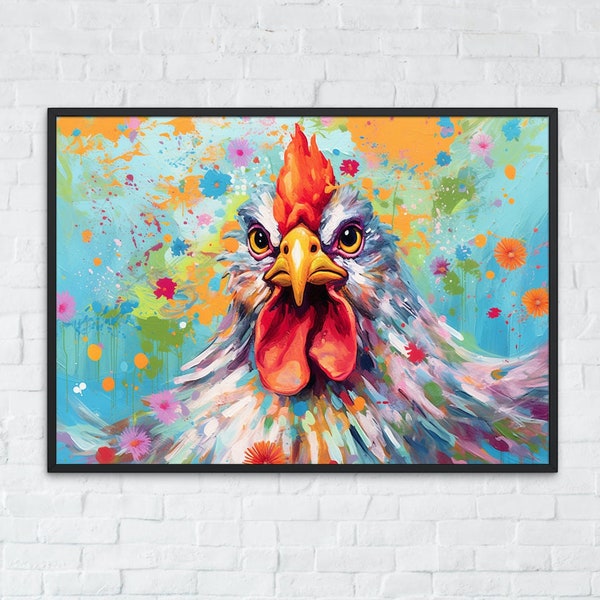 Colorful Chicken Art - Etsy