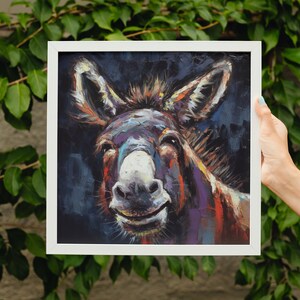 Happy Donkey Beautiful Premium Print Unframed Pallet Knife Style Poster ...