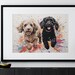 Two Cute Cockapoos! Watercolor Poster Print, Colorful Wall Art Gift for ...