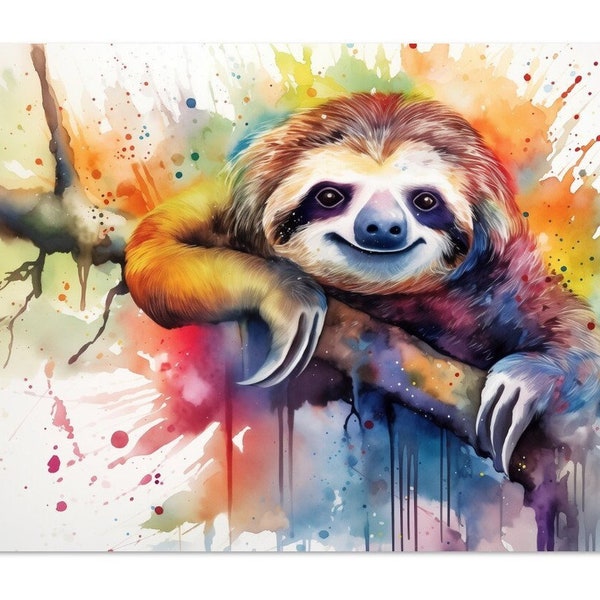 Sloth Painting - Etsy UK