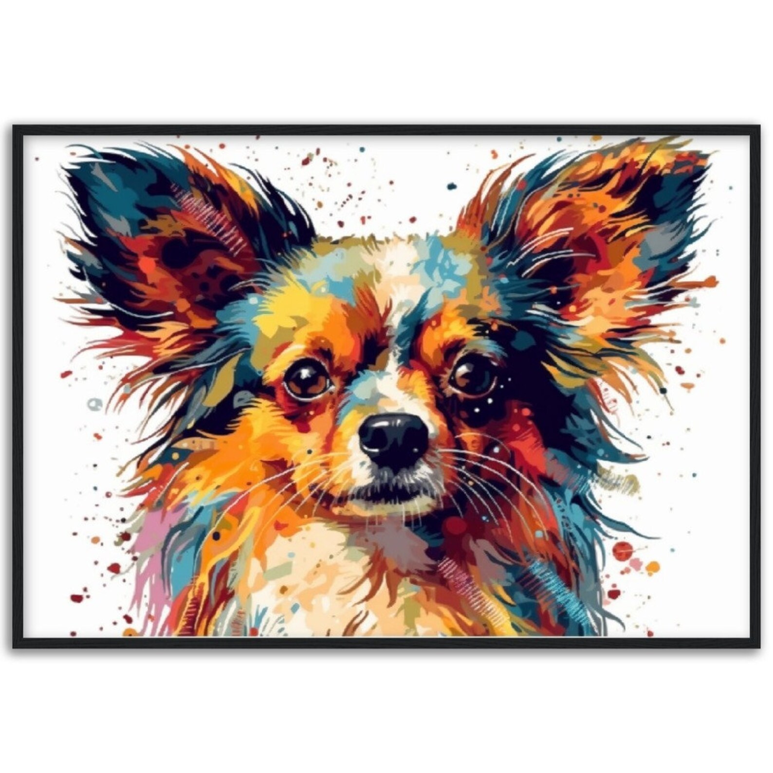 Watercolor Papillon Dog Framed Wall Art Ready to Hang Home Decor Gift ...