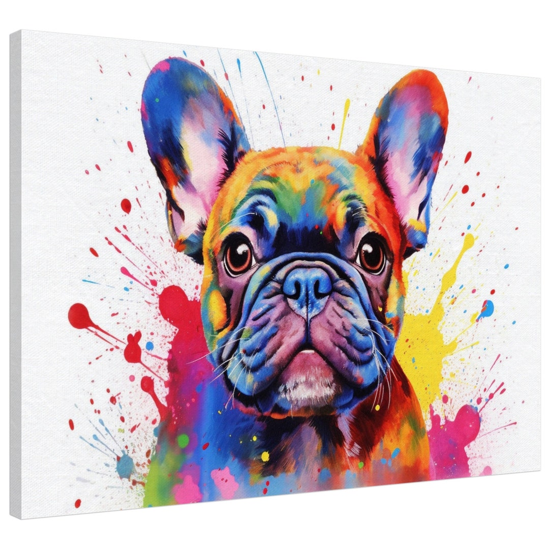 Colourful French Bulldog Canvas - a Unique Gift for a Frenchie Mom or ...