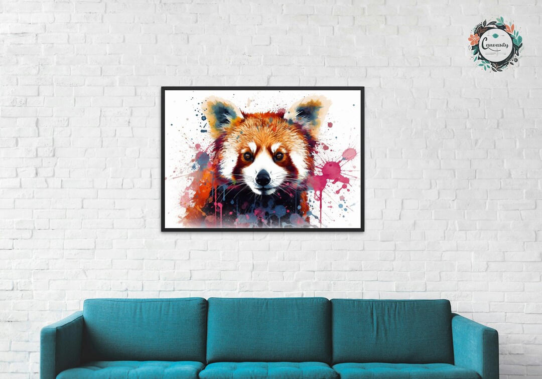 Watercolor Red Panda Poster Print Abstract Painting Gift for Mom, Dad ...