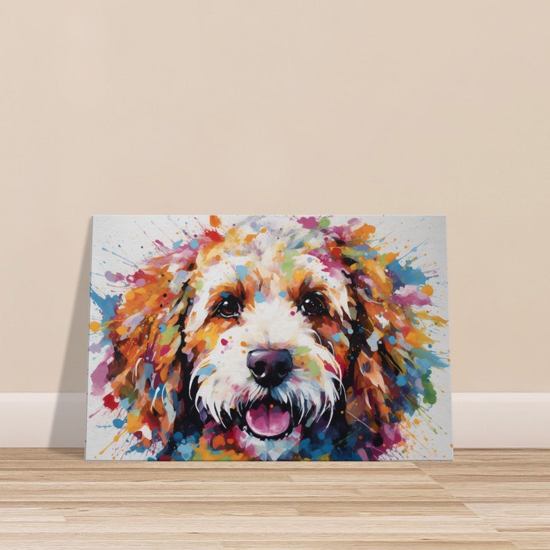 Watercolour Cockapoo Canvas Print. A Unique and Colourful Doodle Dog ...