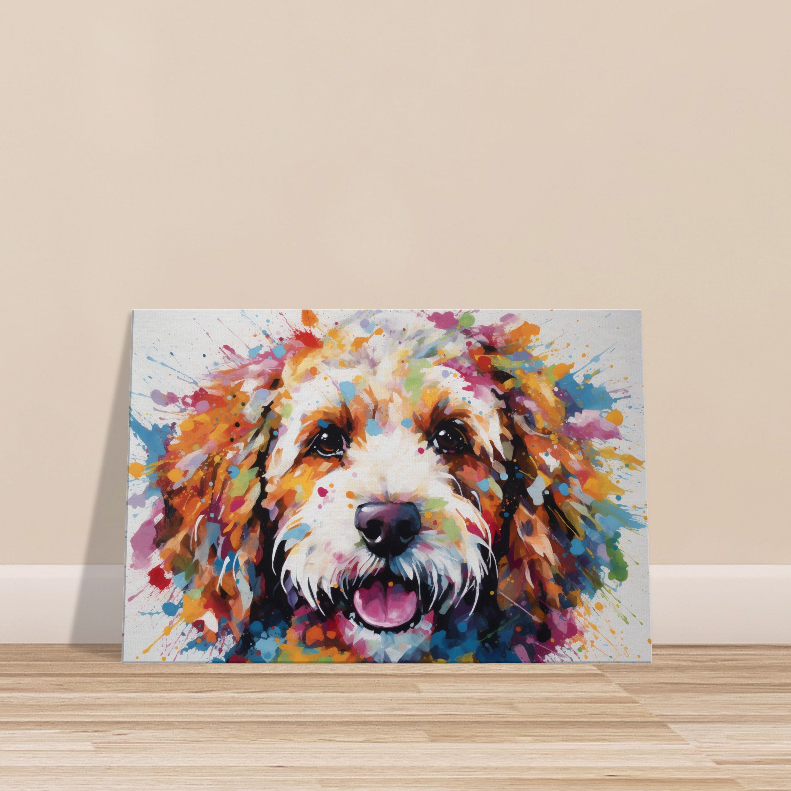 Watercolour Cockapoo Canvas Print. A Unique and Colourful Doodle Dog ...