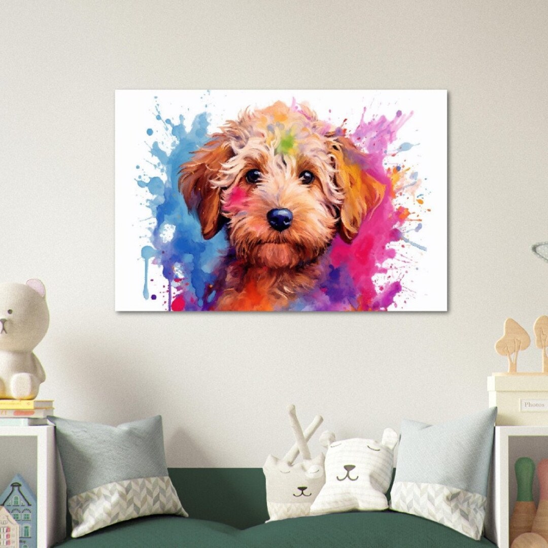 Cute Labradoodle Puppy - Poster With Free Delivery! Watercolor Style ...