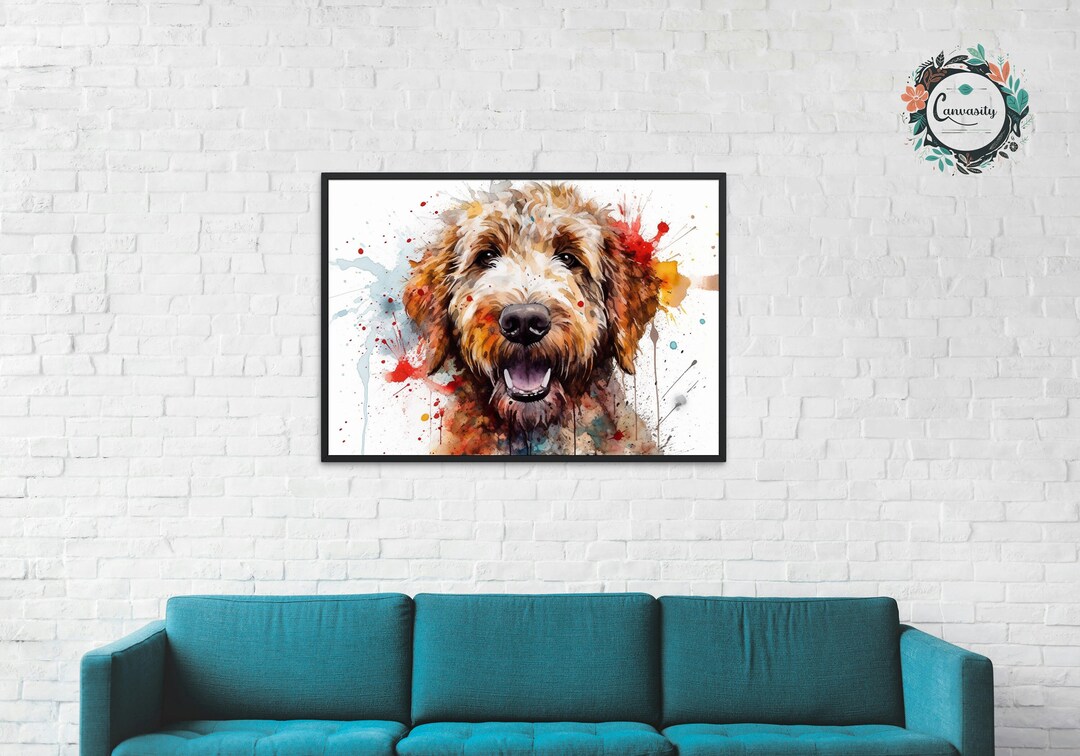 Goldendoodle / Red Labradoodle Poster Print. Watercolor Painting Gift ...