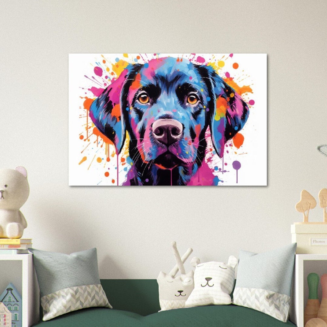 Black Labrador Poster With Free Delivery Colorful Watercolor Nursery ...