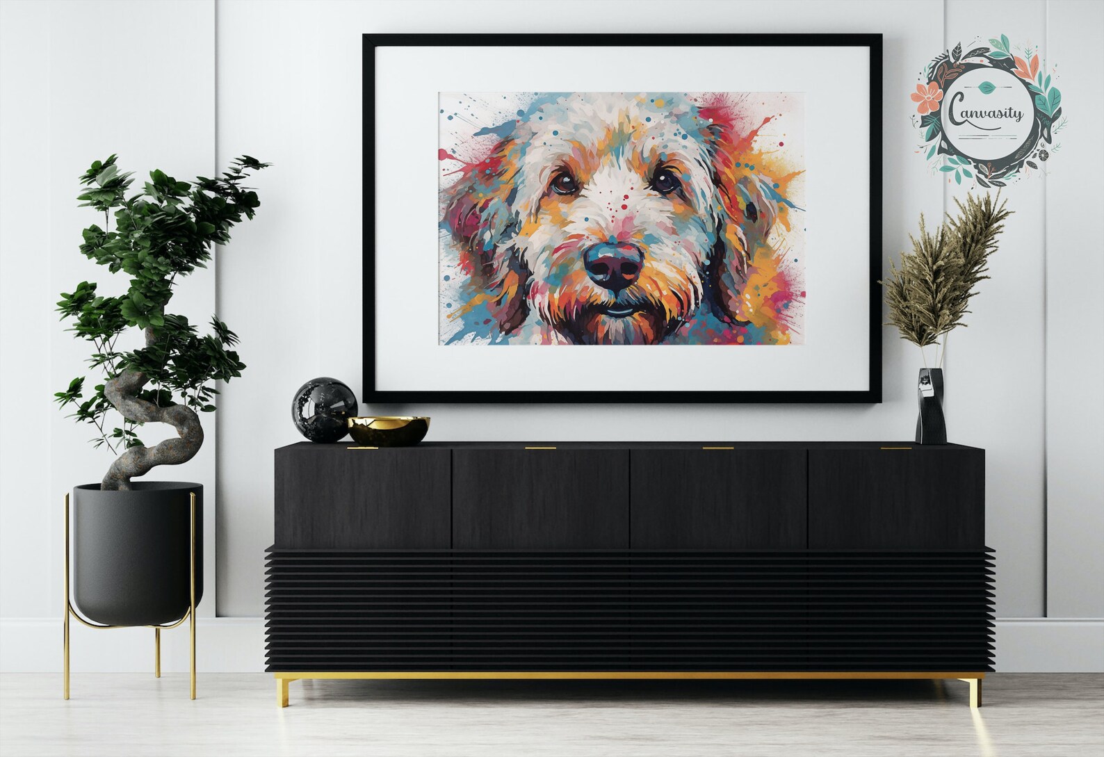 Labradoodle / Goldendoodle Poster Print. A Unique Colouful Present for ...