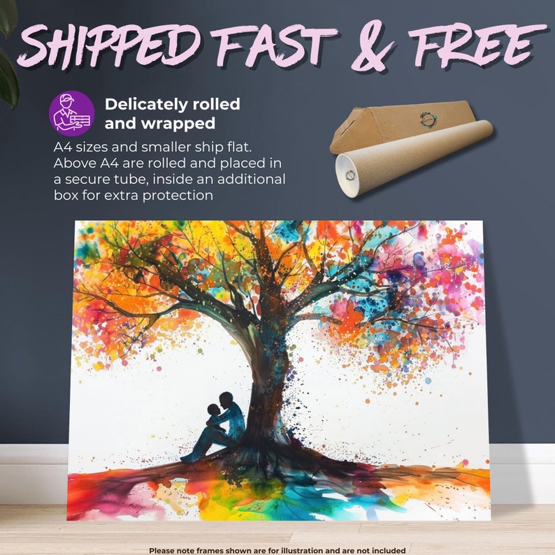 Tree of Life Father Son Poster Print. Dad & Child Memory, Wall Decor ...