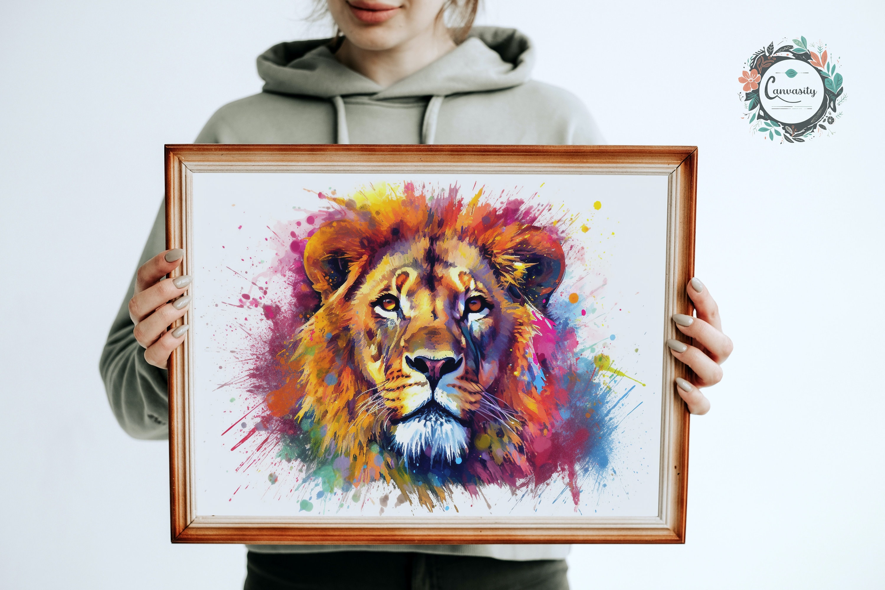 Majestic Lion Poster | Colorful Watercolor Wildlife Gift for Lion Lover ...