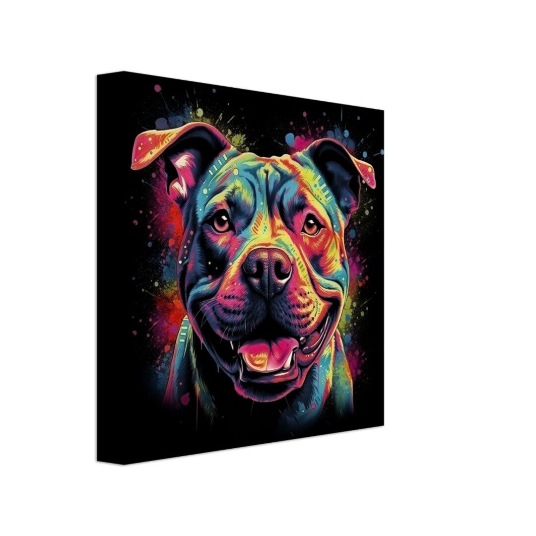 Staffordshire Bull Terrier Canvas Print. Unique Abstract Colourful ...