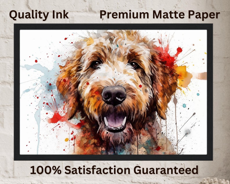 Goldendoodle / Red Labradoodle Poster Print. Watercolor Painting Gift ...