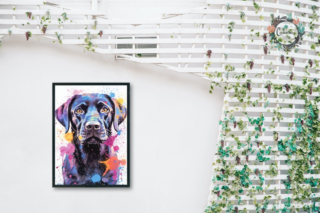 Black Labrador Poster With Free Delivery! Colorful Watercolor Nursery ...