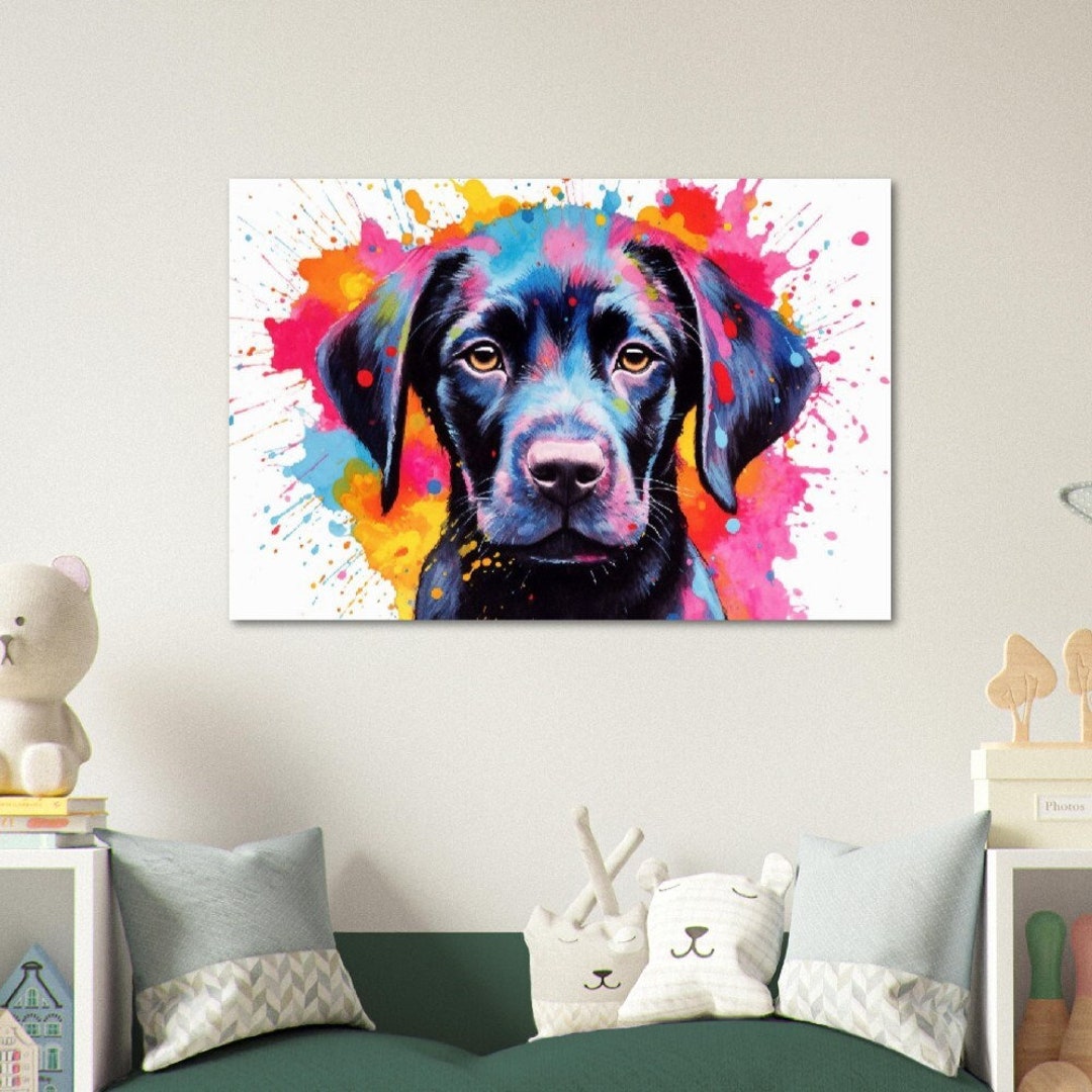 Black Labrador Poster With Free Delivery Colorful Watercolor Nursery ...