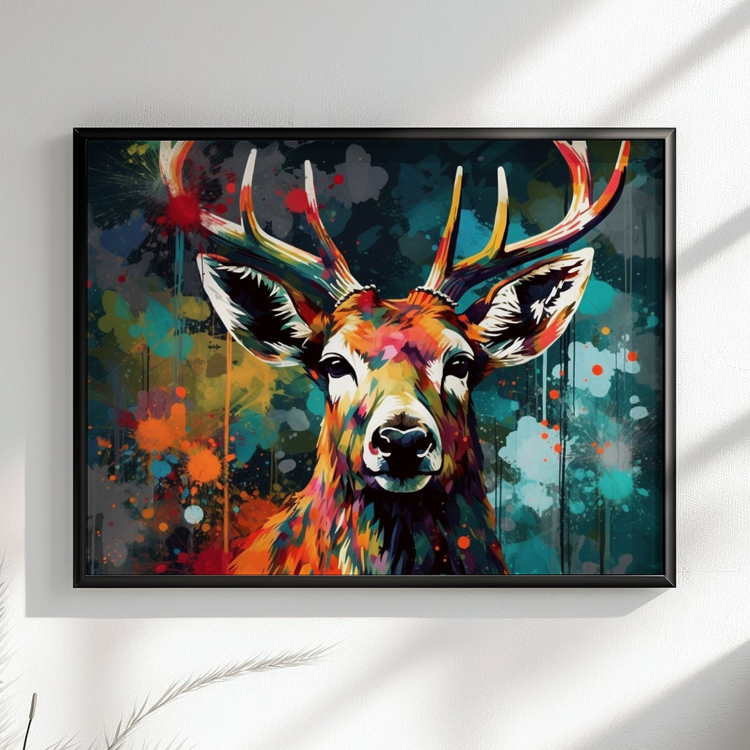 Majestic Stag / Deer Unframed Poster Print. Colorful Art, Wall Decor ...