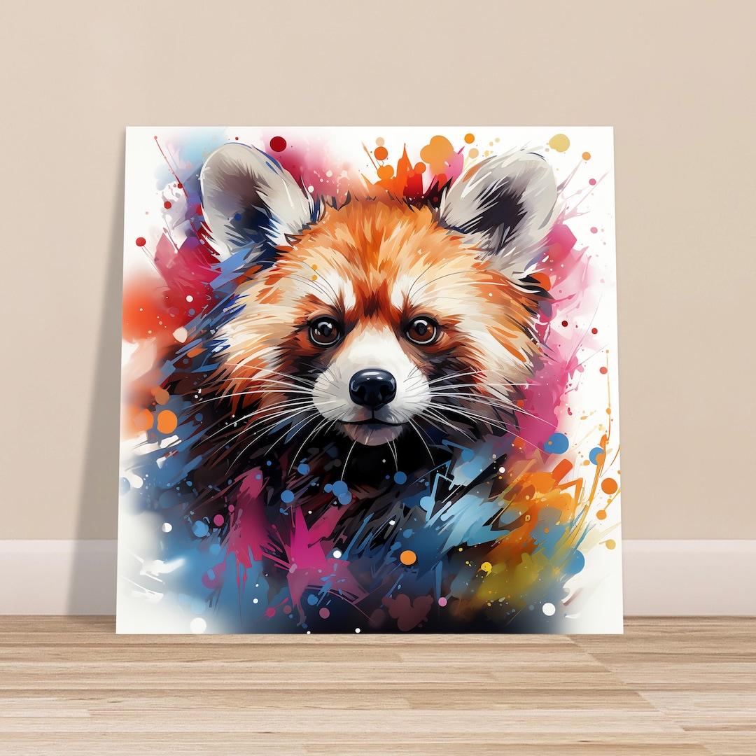 Watercolor Red Panda Poster Print - Abstract Painting Gift for Mom, Dad ...
