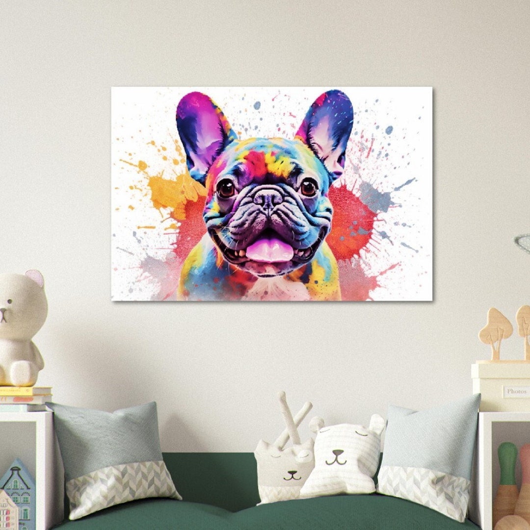 French Bulldog Poster With Free Delivery Colorful Watercolor Nursery ...