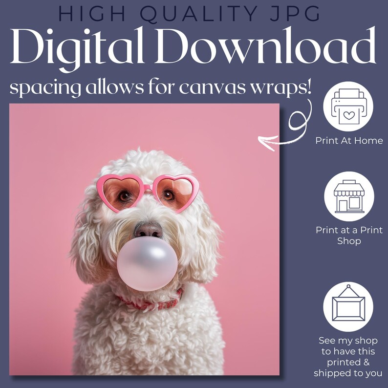 Funny Goldendoodle Print Bubble Gum Digital Download. Instant Gift Dog ...