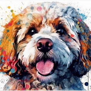 Colorful Cavapoo Poster Watercolor Wall Art Gift for Dog Lovers, Cute ...