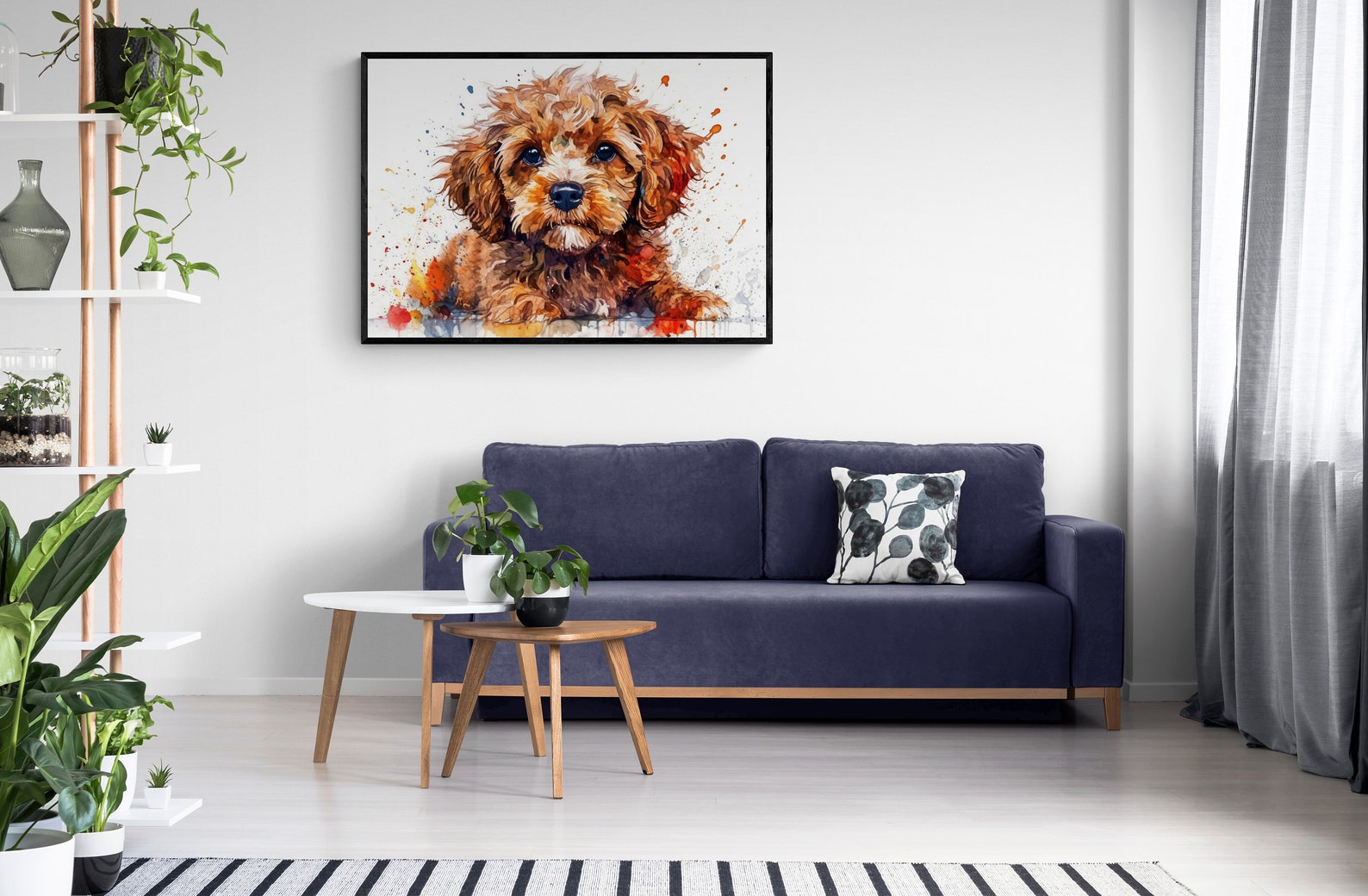 Cute Cavapoo Poster Print. Unframed Abstract Colourful Puppy Art Gift ...