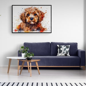 Cute Cavapoo Poster Print. Unframed Abstract Colourful Puppy Art Gift ...