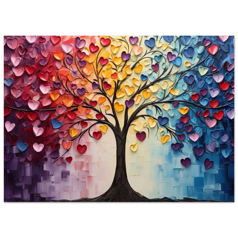 Abstract Rainbow Tree of Life Love Heart Poster Print - Unframed ...