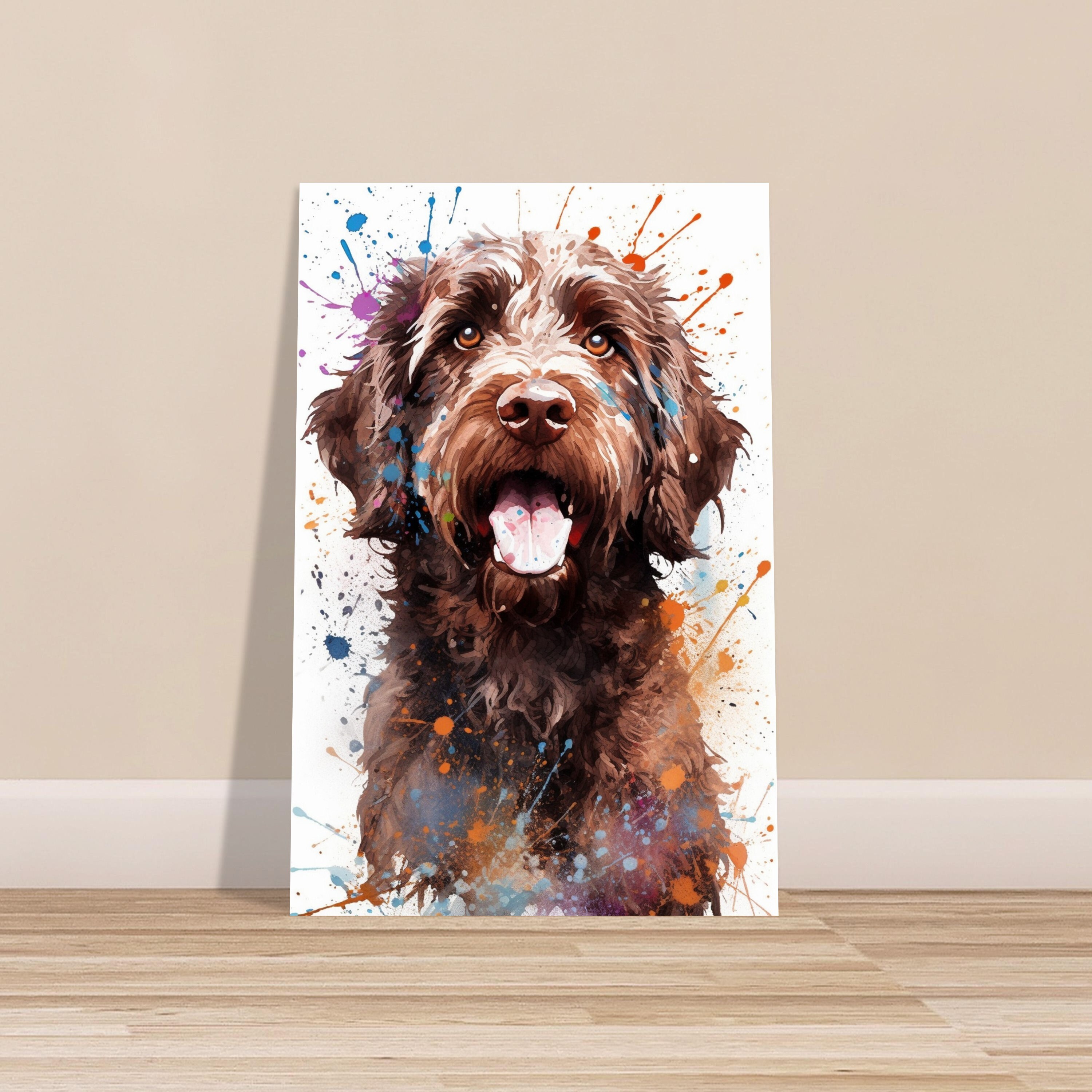 Chocolate Labradoodle Goldendoodle Poster Print. Watercolor Pet ...