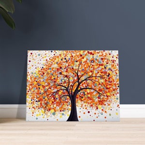 Colorful Rainbow Tree on Canvas. Boho Wall Art Picture Print - Splatter ...