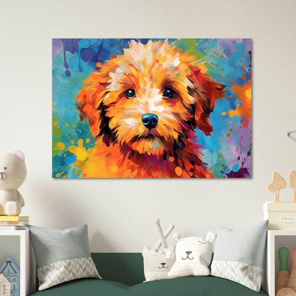 Goldendoodle Puppy Poster Print. Watercolor Labradoodle Pup, Nursery ...