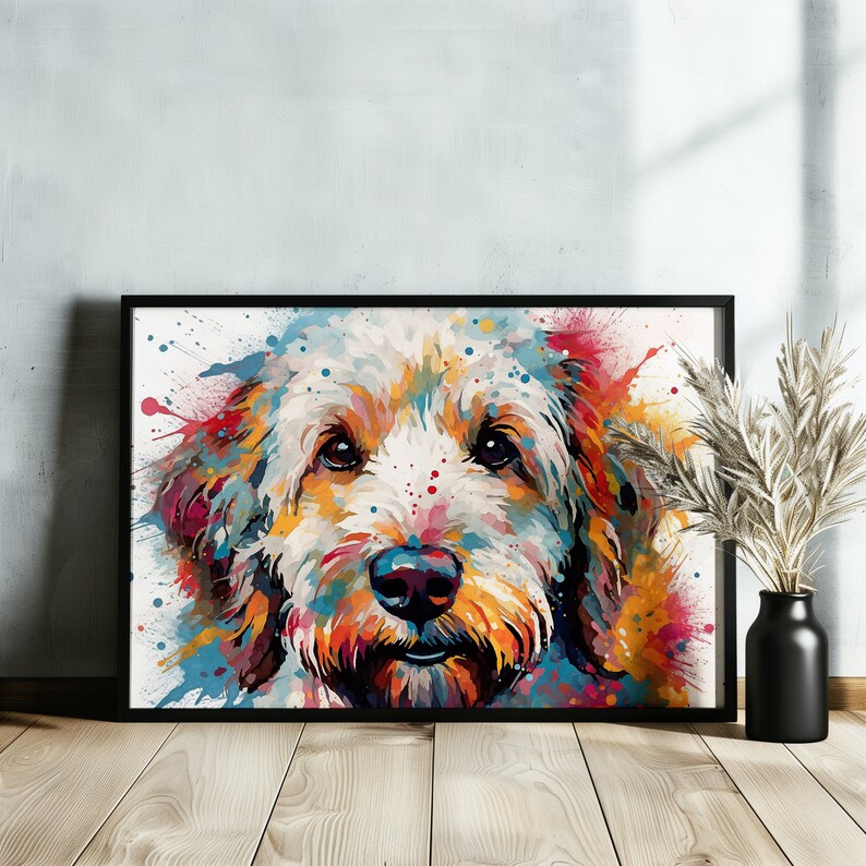 Labradoodle / Goldendoodle Poster Print. A Unique Colouful Present for ...