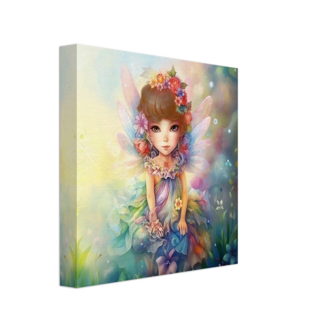 Magical Rainbow Pixie Fairy Canvas Print - Square Wall Art Painting ...