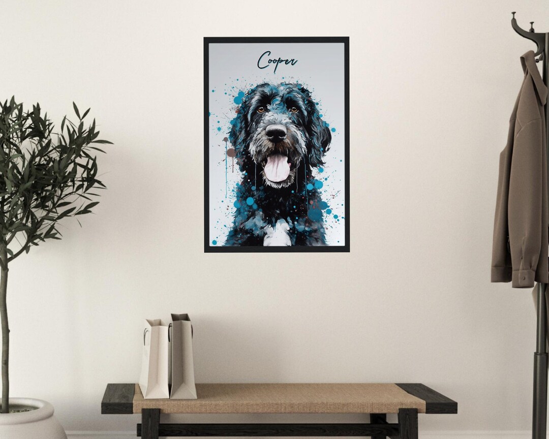 Personalized Pet Name Black Labradoodle Blue Goldendoodle Poster Print ...