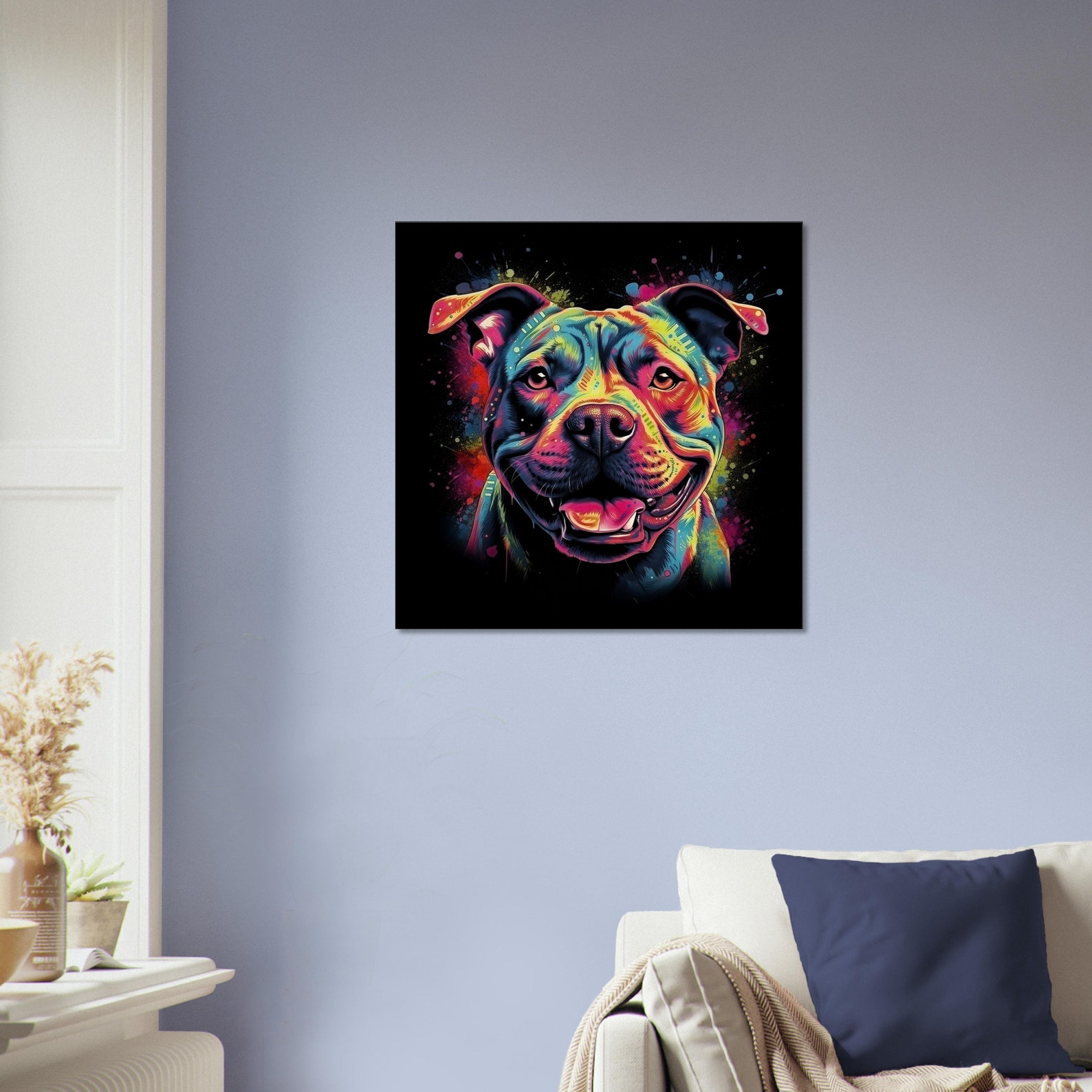 Staffordshire Bull Terrier Canvas Print. Unique Abstract Colourful ...