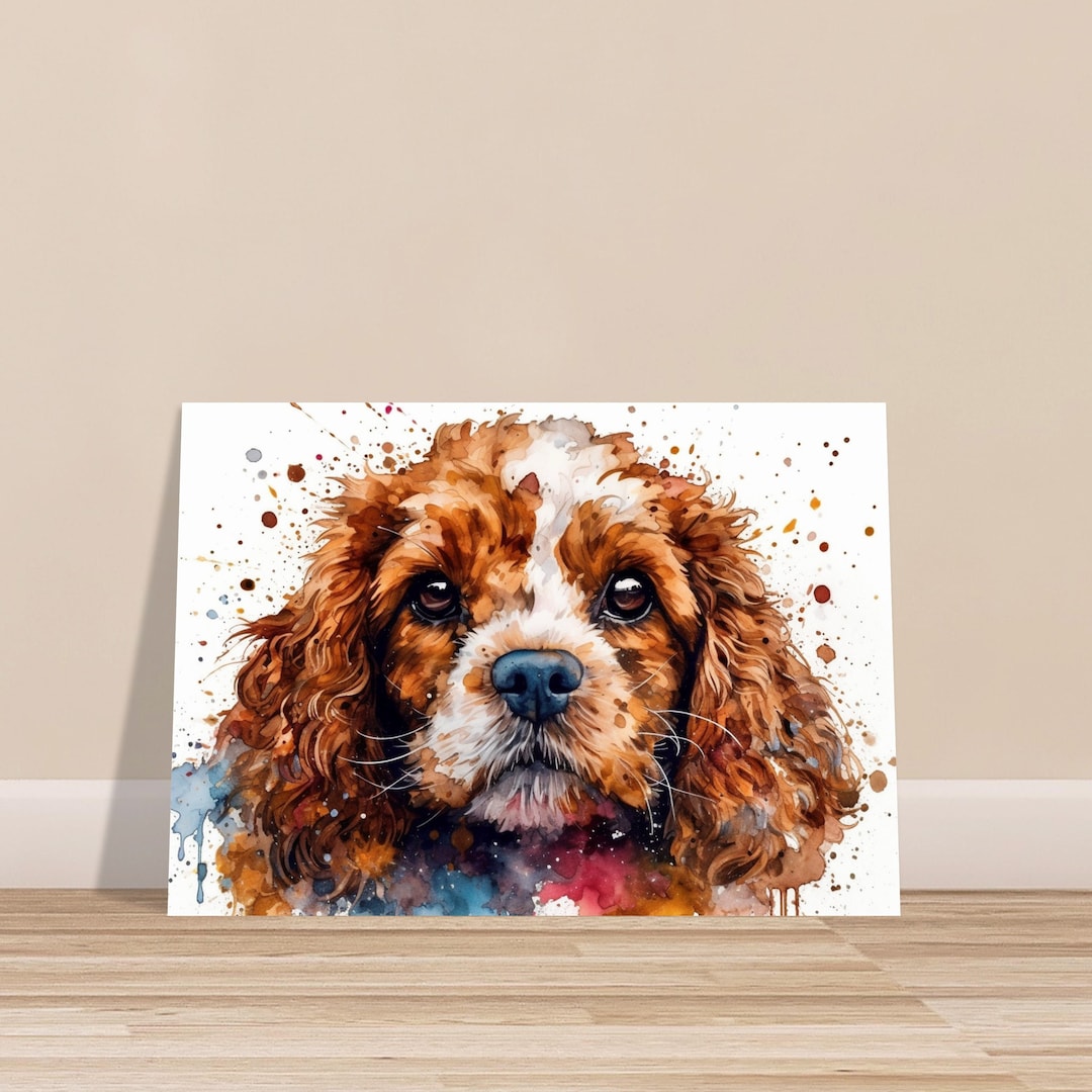 Watercolour Cavapoo Poster Print. Unframed Abstract Colourful Dog Art ...