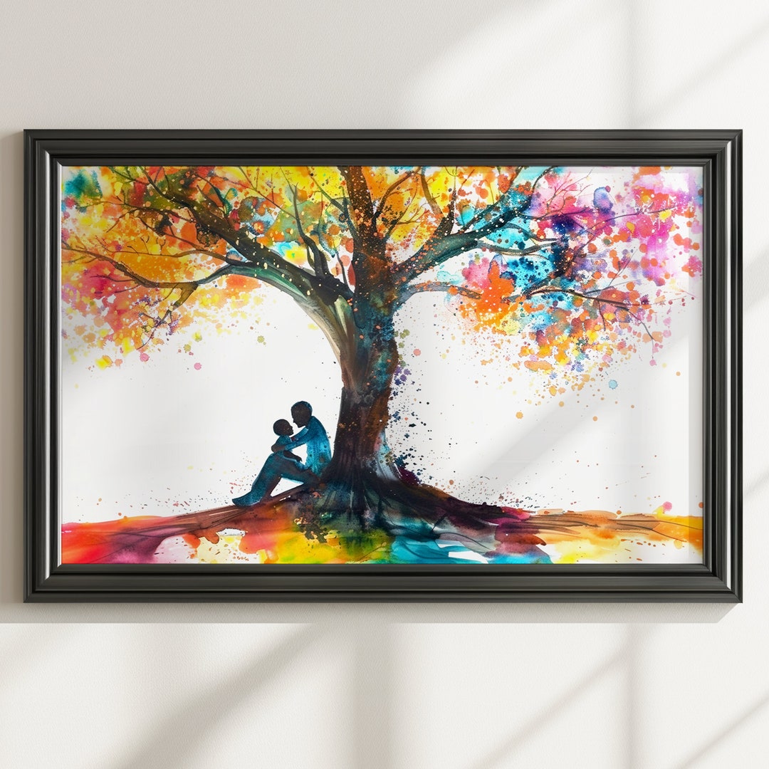 Tree of Life Father Son Poster Print. Dad & Child Memory, Wall Decor ...